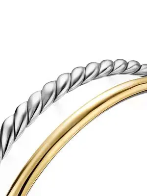 David Yurman 18k Yellow Gold And Sterling Two Row Mercer® Bangle