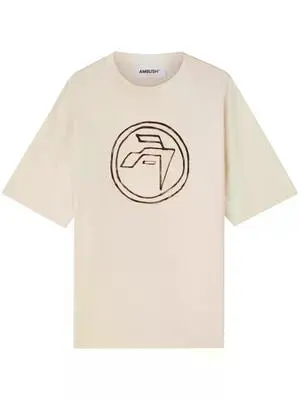 AMBUSH Emblem-print Organic-cotton T-shirt - Neutrals