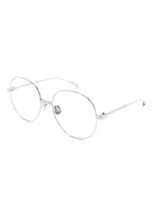 Valentino Garavani V-stud Iii Round Frame Eyeglasses - Silver