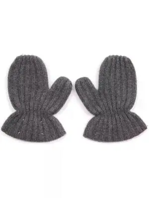 MAISON MARGIELA Ribbed-knit Gloves - Grey