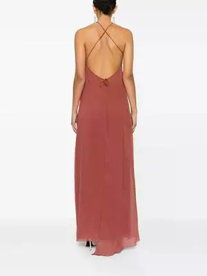 Blumarine Floral-appliqué Georgette Maxi Dress
