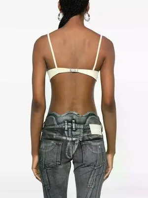 Gcds Logo-plaque Suede Bralette