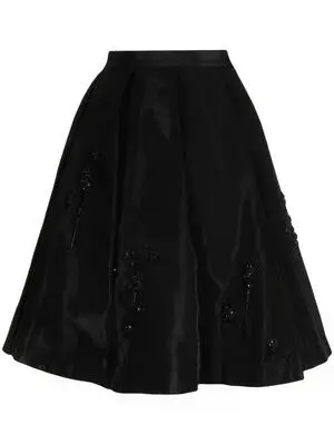 Undercover Embroidered High-waisted Skirt - Black