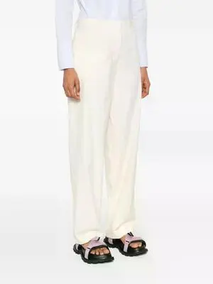 Miu Miu Cream Cotton Tailored Trousers