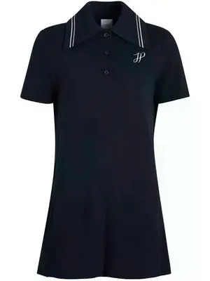 PATOU Logo-embroidered Mini Polo Dress - Blue