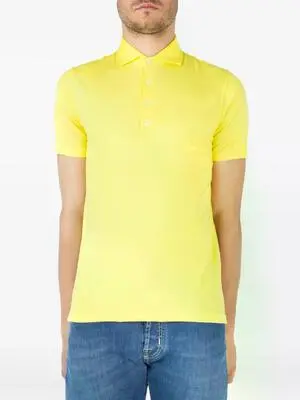 Fedeli Fine-knit Polo Shirt - Yellow