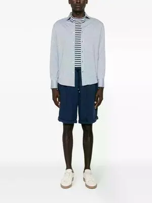 Brunello Cucinelli Mélange Ribbed Shirt - Blue