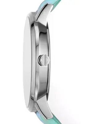 Armani Exchange Stainless Steel Leather Strap Quartz Watch