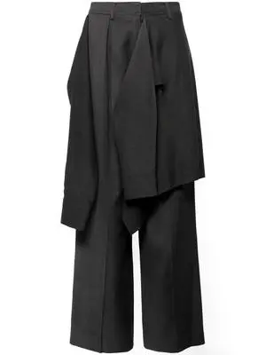 Goen.j Layered Shirt Raw-edge Cut Pants