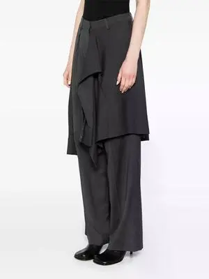 Goen.j Layered Shirt Raw-edge Cut Pants