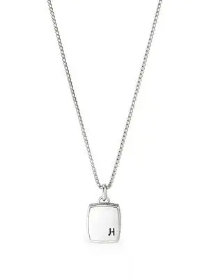 John Hardy Sterling And Black Sapphire Tag Pendant Necklace