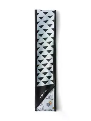 Prada Illustration-print Silk Scarf - Blue