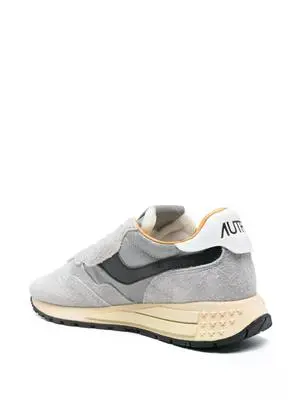 AUTRY Reelwind Low Sand Cracked Leather And Nylon Sneakers - Neutrals