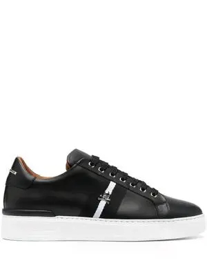 Philipp Plein Skull Plaque Striped Low-top Sneakers