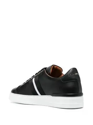 Philipp Plein Skull Plaque Striped Low-top Sneakers