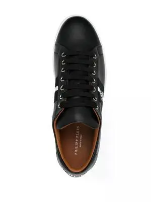 Philipp Plein Skull Plaque Striped Low-top Sneakers