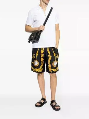 Versace Medusa Zip-up Polo Shirt - White