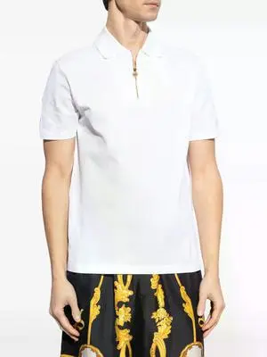 Versace Medusa Zip-up Polo Shirt - White
