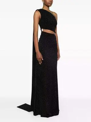 NISSA One-shoulder Embellished Maxi Dress