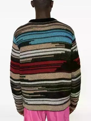 THE ELDER STATESMAN Striped Crew Neck Sweater