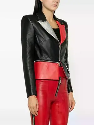 MITILIANE COUTURE Colour-block Leather Jacket