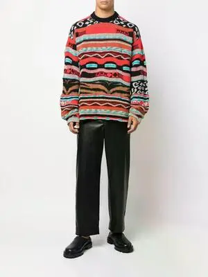 LANEUS Contrast Jacquard Jumper