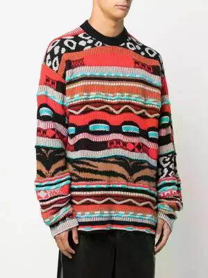 LANEUS Contrast Jacquard Jumper