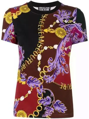 Versace Baroque Print Cotton T-shirt - Red