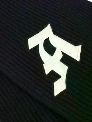 Alexander McQueen Embroidered Logo Ribbed Scarf