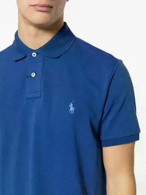 Polo Ralph Lauren Cotton Piqué Polo Shirt With Embroidered Pony - Blue