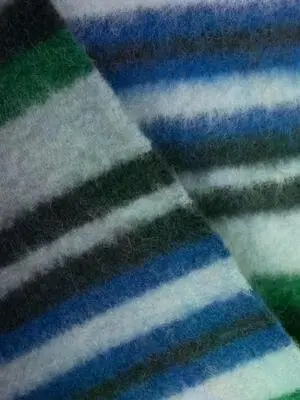 Marni Fringed Colour-block Scarf - Blue