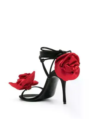 Magda Butrym 105mm Floral-appliqué Satin Sandals
