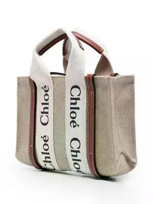 Chloé Woody Linen Tote Bag - Neutrals