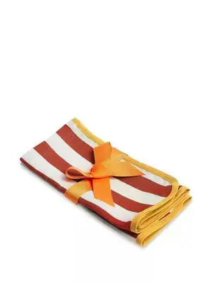 La DoubleJ Colour-block Striped Napkins - Red