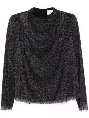 Ba&sh Raba Embellished Long Sleeve Top - Grey