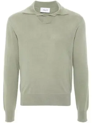 D4.0 D4.0 Cashmere Knitted Sweater With Spread Collar Green