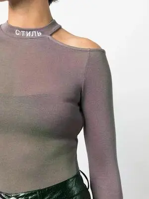 Heron Preston Cut-out Detail Long Sleeve Top