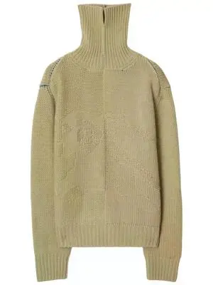 Burberry Cashmere Sweater With Equestrian Knight Motif - Neutrals