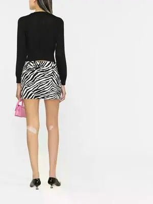 Alessandra Rich Zebra-print Belted Mini Skirt
