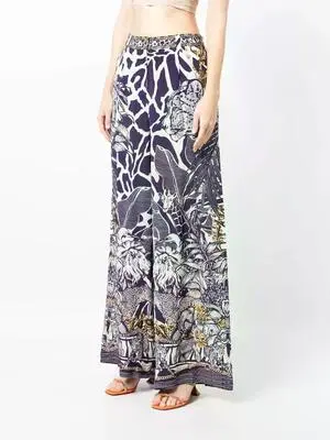 Camilla Graphic Print Wide-leg Trousers