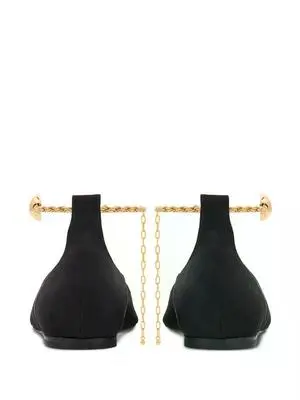 FERRAGAMO Goatskin Cable-link Chain Ballerina Flats