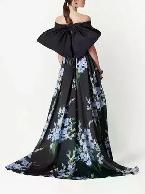 Carolina Herrera Off-shoulder Cropped Top With Bow Detail