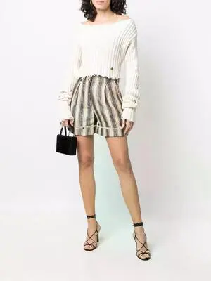 Balmain Striped Pique Shorts