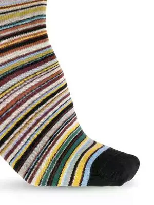 Paul Smith Three-pair Striped Cotton Socks - Black
