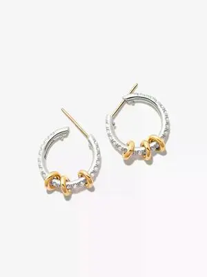 SPINELLI KILCOLLIN 18kt White And Yellow Gold Diamond Hoop Earrings - Silver