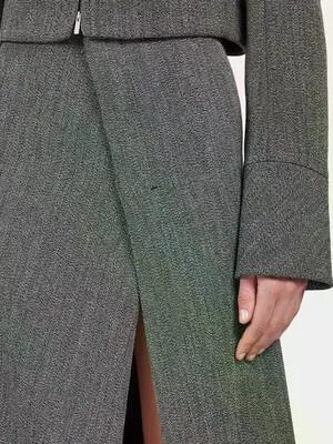 FERRAGAMO Tweed Wrap Midi Skirt