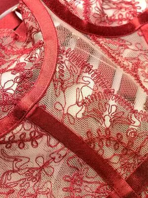 BORDELLE Cymatic Basque Corset Bra - Red