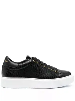 GIULIANO GALIANO Textured Leather Low-top Sneakers - Black