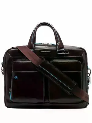 PIQUADRO Contrast-stitching Work Bag - Brown