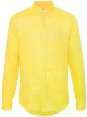 Polo Ralph Lauren Polo Pony-embroidered Linen Shirt - Yellow